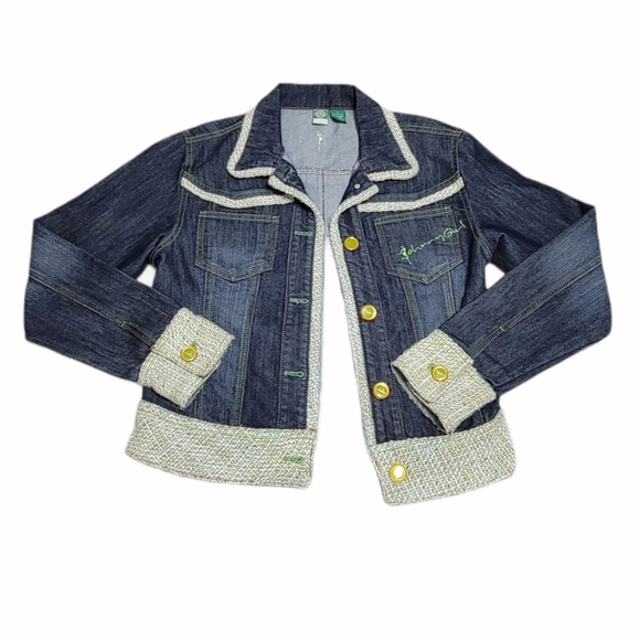 Johnny Girl | Jackets & Coats | Johnny Girl Denim Tweed Trim Button ...